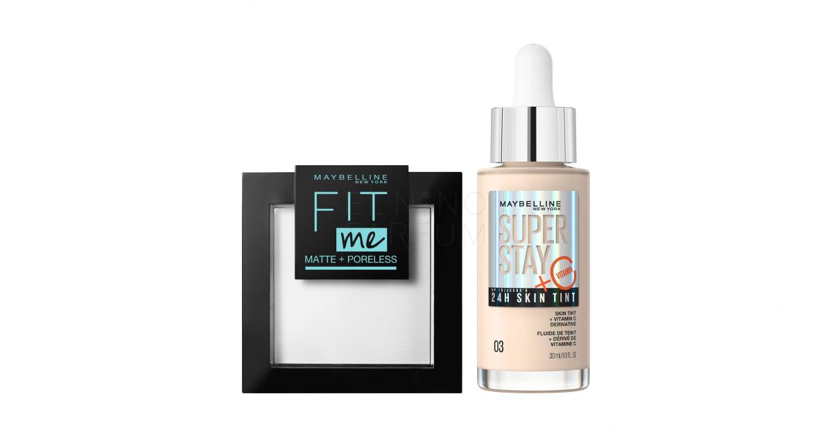 Zestaw Puder Maybelline Fit Me! Matte + Poreless + Podkład Maybelline ...